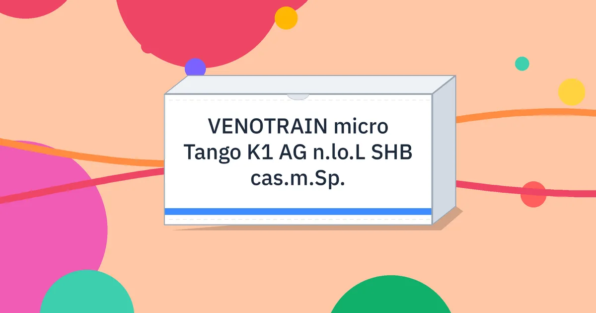 Symbolbild: Packung mit der Aufschrift VENOTRAIN micro Tango K1 AG n.lo.L SHB cas.m.Sp. (PZN 20764343) – Verfügbarkeit und Bezug in Apotheken in Frankfurt am Main