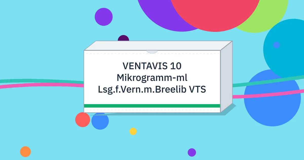 Symbolbild: Packung mit der Aufschrift VENTAVIS 10 Mikrogramm-ml Lsg.f.Vern.m.Breelib VTS (PZN 14001658) – Verfügbarkeit und Bezug in Apotheken in Frankfurt am Main
