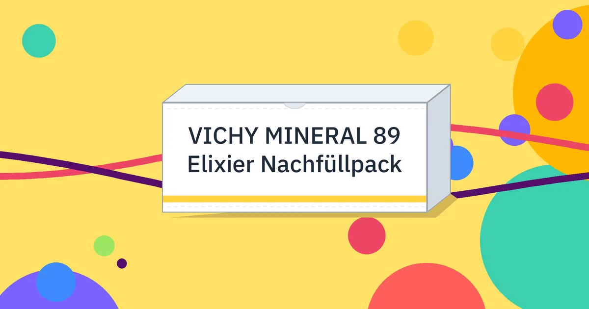 Symbolbild: Packung mit der Aufschrift VICHY MINERAL 89 Elixier Nachfüllpack (PZN 19947854) – Verfügbarkeit und Bezug in Apotheken in Frankfurt am Main