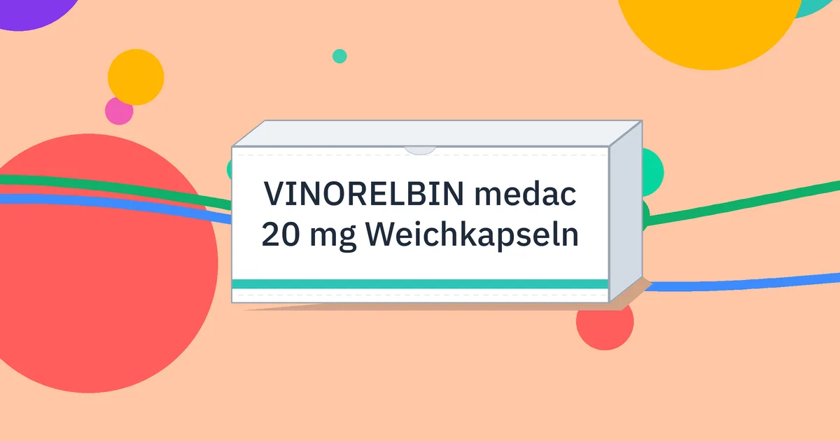Symbolbild: Packung mit der Aufschrift VINORELBIN medac 20 mg Weichkapseln (PZN 18702725) – Verfügbarkeit und Bezug in Apotheken in Frankfurt am Main