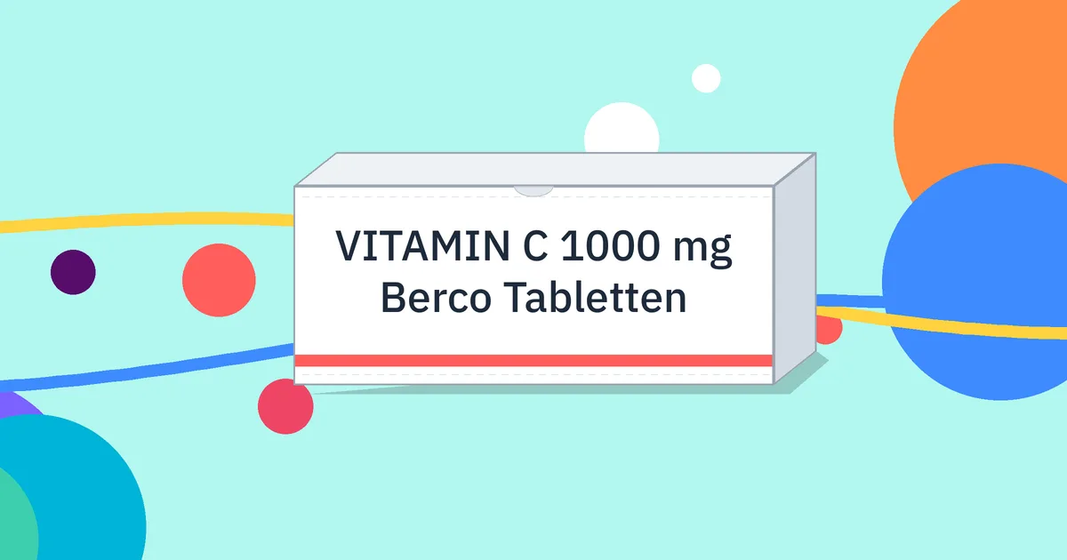 Symbolbild: Packung mit der Aufschrift VITAMIN C 1000 mg Berco Tabletten (PZN 17156924) – Verfügbarkeit und Bezug in Apotheken in Frankfurt am Main