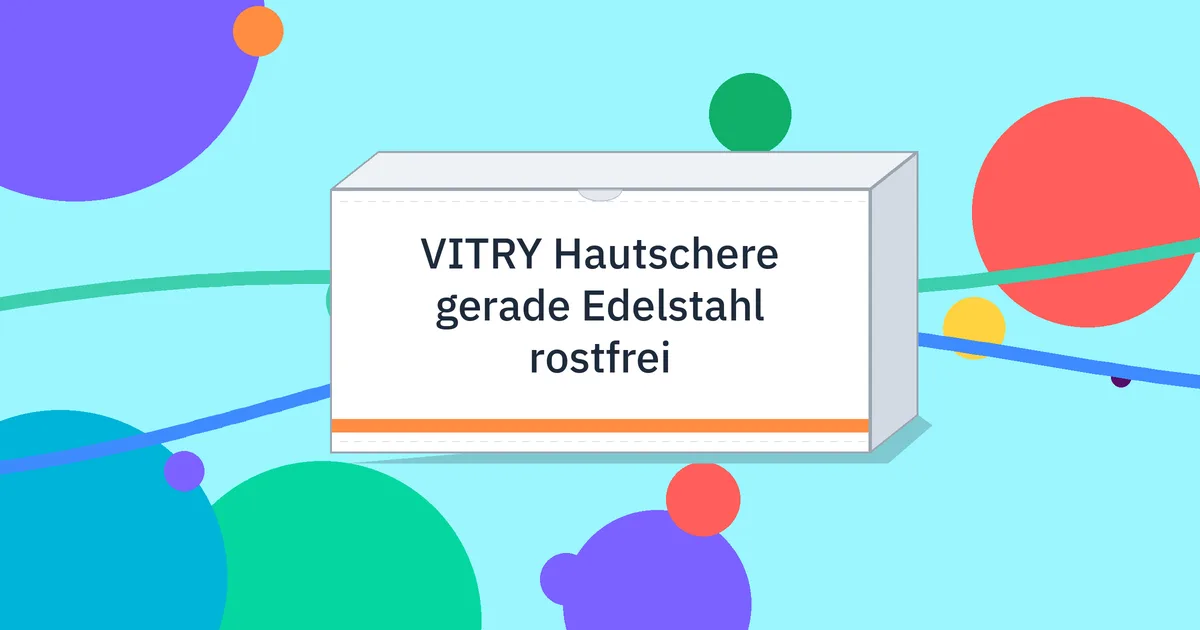 Symbolbild: Packung mit der Aufschrift VITRY Hautschere gerade Edelstahl rostfrei (PZN 05044634) – Verfügbarkeit und Bezug in Apotheken in Frankfurt am Main