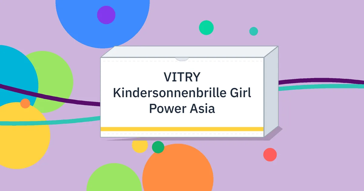 Symbolbild: Packung mit der Aufschrift VITRY Kindersonnenbrille Girl Power Asia (PZN 18452895) – Verfügbarkeit und Bezug in Apotheken in Frankfurt am Main