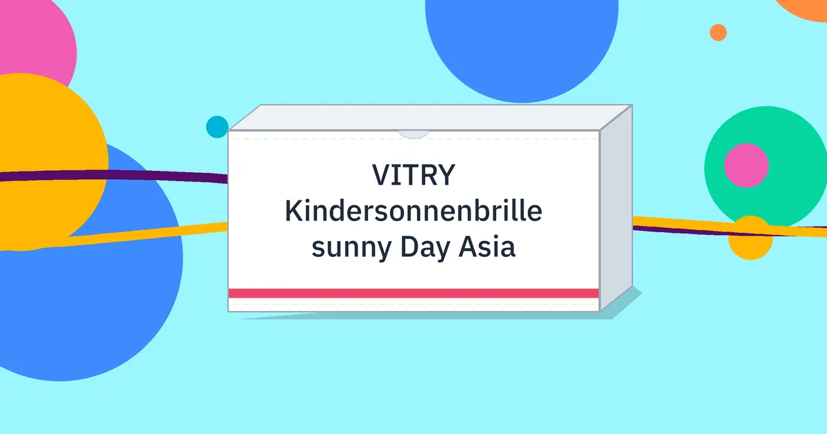 Symbolbild: Packung mit der Aufschrift VITRY Kindersonnenbrille sunny Day Asia (PZN 18452903) – Verfügbarkeit und Bezug in Apotheken in Frankfurt am Main