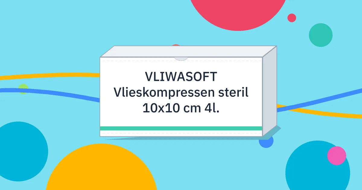 Symbolbild: Packung mit der Aufschrift VLIWASOFT Vlieskompressen steril 10x10 cm 4l. (PZN 15660073) – Verfügbarkeit und Bezug in Apotheken in Frankfurt am Main