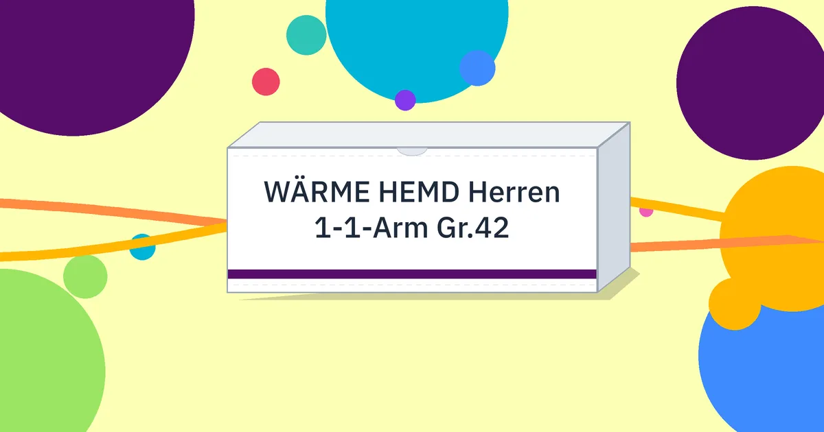 Symbolbild: Packung mit der Aufschrift WÄRME HEMD Herren 1-1-Arm Gr.42 (PZN 02445918) – Verfügbarkeit und Bezug in Apotheken in Frankfurt am Main