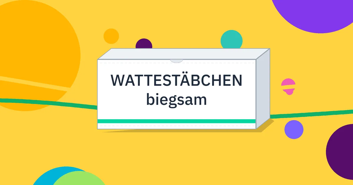 Symbolbild: Packung mit der Aufschrift WATTESTÄBCHEN biegsam (PZN 01723396) – Verfügbarkeit und Bezug in Apotheken in Frankfurt am Main