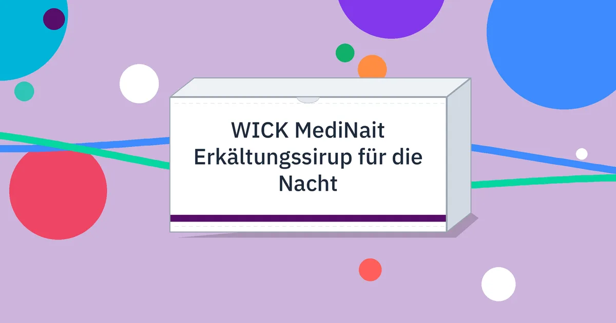 Symbolbild: Packung mit der Aufschrift WICK MediNait Erkältungssirup für die Nacht (PZN 01689009) – Verfügbarkeit und Bezug in Apotheken in Frankfurt am Main
