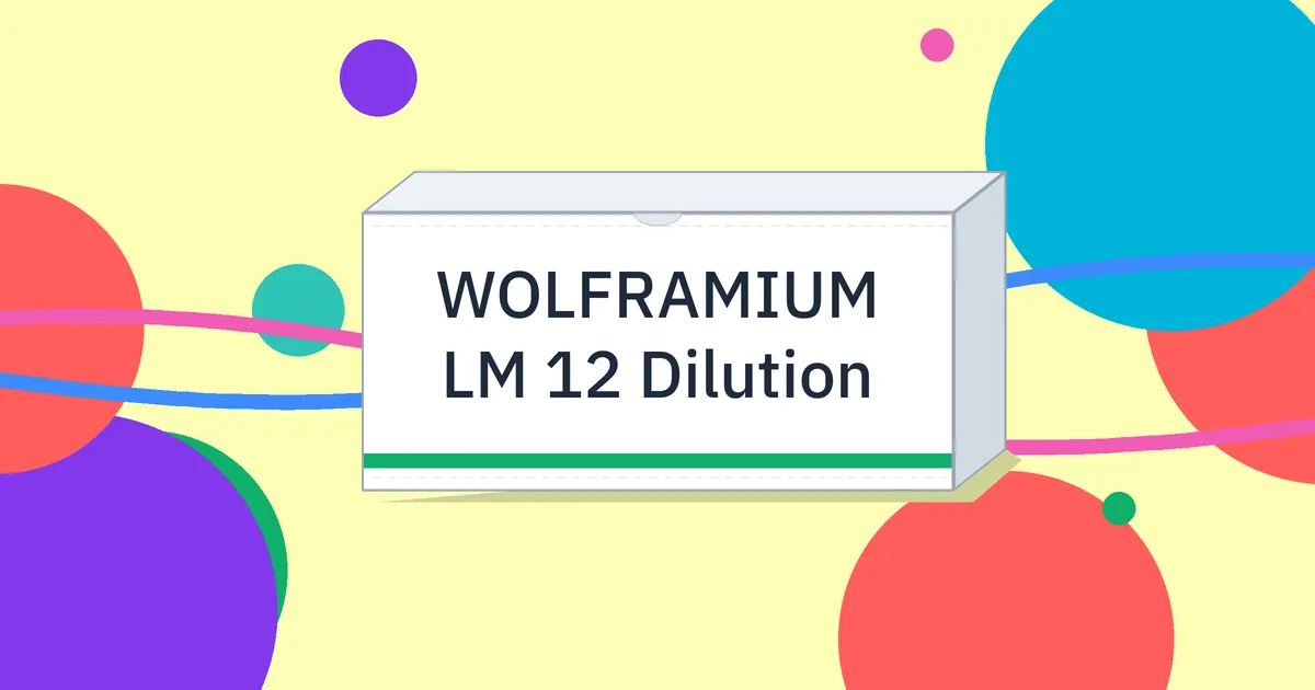 Symbolbild: Packung mit der Aufschrift WOLFRAMIUM LM 12 Dilution (PZN 13280633) – Verfügbarkeit und Bezug in Apotheken in Frankfurt am Main
