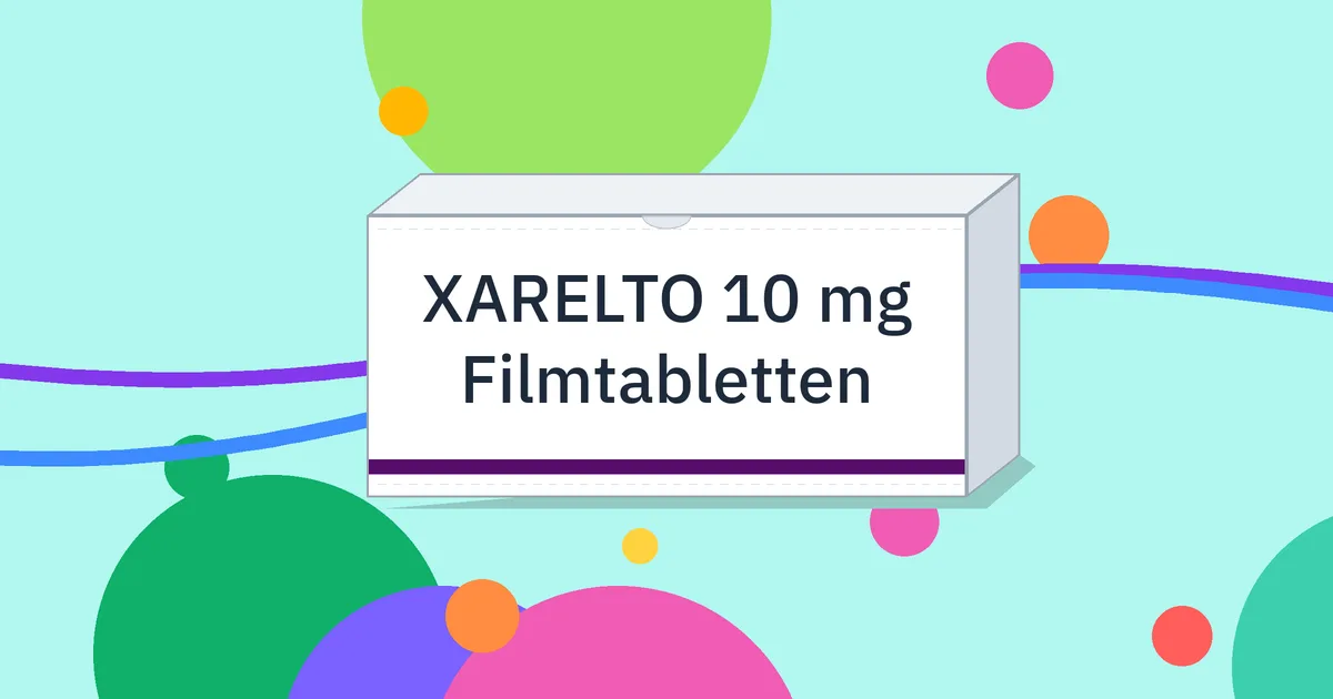 Symbolbild: Packung mit der Aufschrift XARELTO 10 mg Filmtabletten (PZN 05748766) – Verfügbarkeit und Bezug in Apotheken in Frankfurt am Main