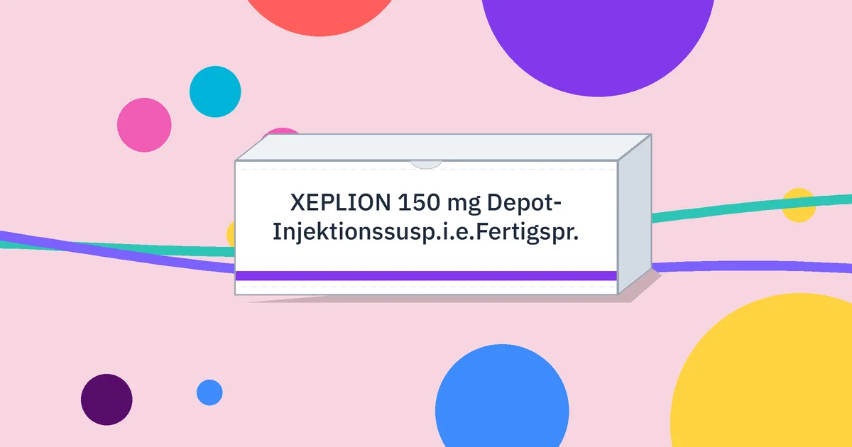 Symbolbild: Packung mit der Aufschrift XEPLION 150 mg Depot-Injektionssusp.i.e.Fertigspr. (PZN 11100561) – Verfügbarkeit und Bezug in Apotheken in Frankfurt am Main