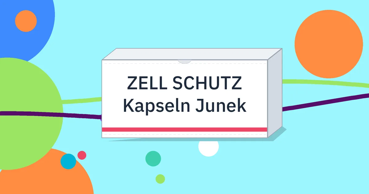 Symbolbild: Packung mit der Aufschrift ZELL SCHUTZ Kapseln Junek (PZN 00895014) – Verfügbarkeit und Bezug in Apotheken in Frankfurt am Main
