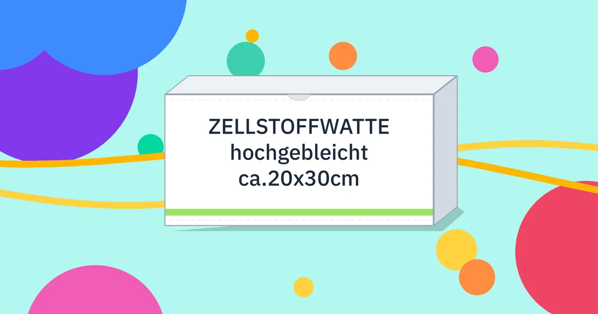 Symbolbild: Packung mit der Aufschrift ZELLSTOFFWATTE hochgebleicht ca.20x30cm (PZN 04239637) – Verfügbarkeit und Bezug in Apotheken in Frankfurt am Main
