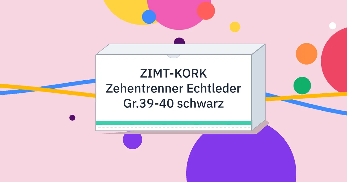 Symbolbild: Packung mit der Aufschrift ZIMT-KORK Zehentrenner Echtleder Gr.39-40 schwarz (PZN 19729761) – Verfügbarkeit und Bezug in Apotheken in Frankfurt am Main