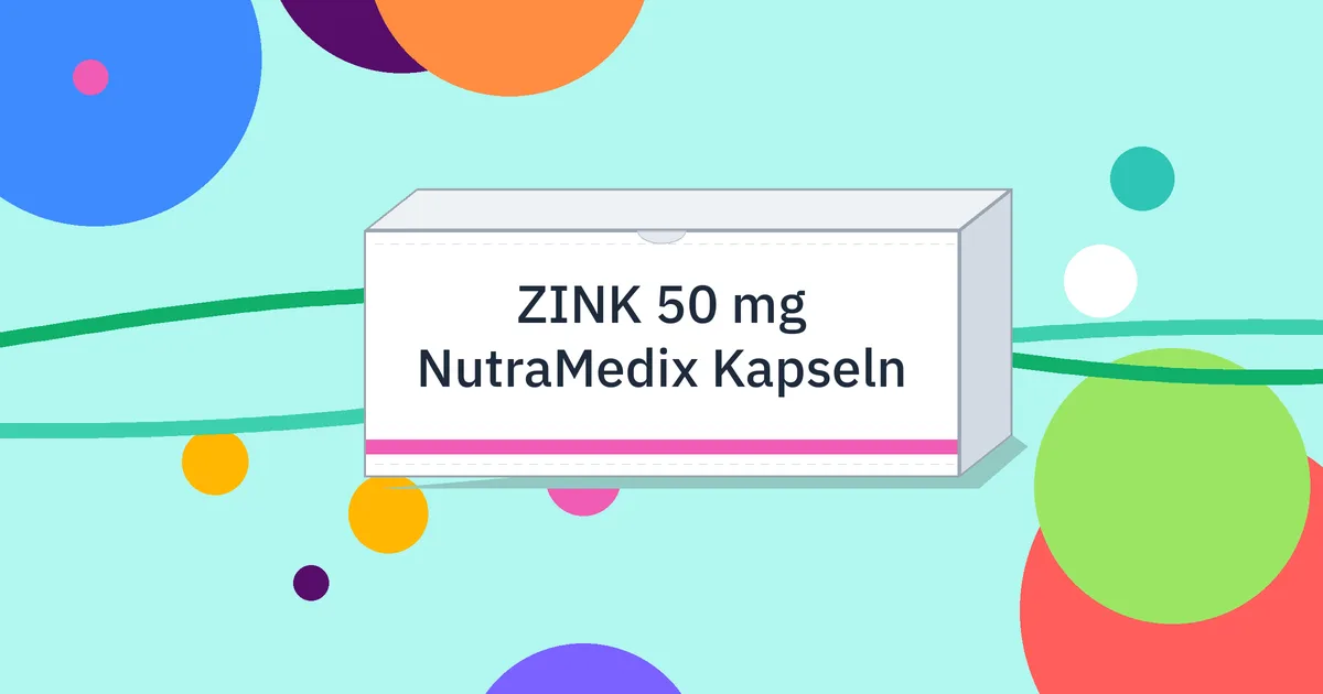 Symbolbild: Packung mit der Aufschrift ZINK 50 mg NutraMedix Kapseln (PZN 18103605) – Verfügbarkeit und Bezug in Apotheken in Frankfurt am Main