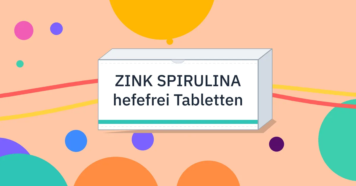 Symbolbild: Packung mit der Aufschrift ZINK SPIRULINA hefefrei Tabletten (PZN 07038365) – Verfügbarkeit und Bezug in Apotheken in Frankfurt am Main