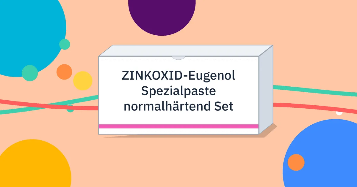 Symbolbild: Packung mit der Aufschrift ZINKOXID-Eugenol Spezialpaste normalhärtend Set (PZN 12726179) – Verfügbarkeit und Bezug in Apotheken in Frankfurt am Main