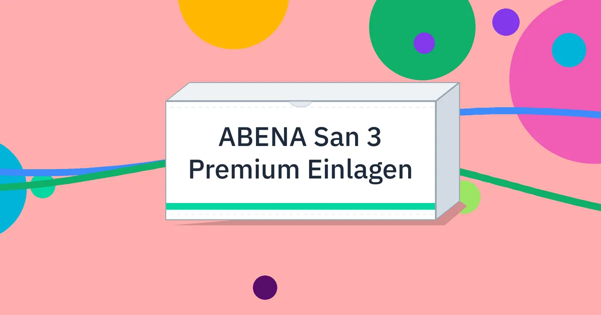 Symbolbild: Packung mit der Aufschrift ABENA San 3 Premium Einlagen (PZN 10219567) – Verfügbarkeit und Bezug in Apotheken in Frankfurt am Main