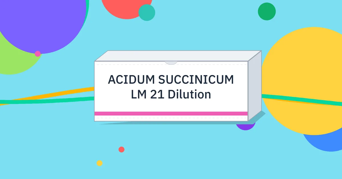 Symbolbild: Packung mit der Aufschrift ACIDUM SUCCINICUM LM 21 Dilution (PZN 13284074) – Verfügbarkeit und Bezug in Apotheken in Frankfurt am Main