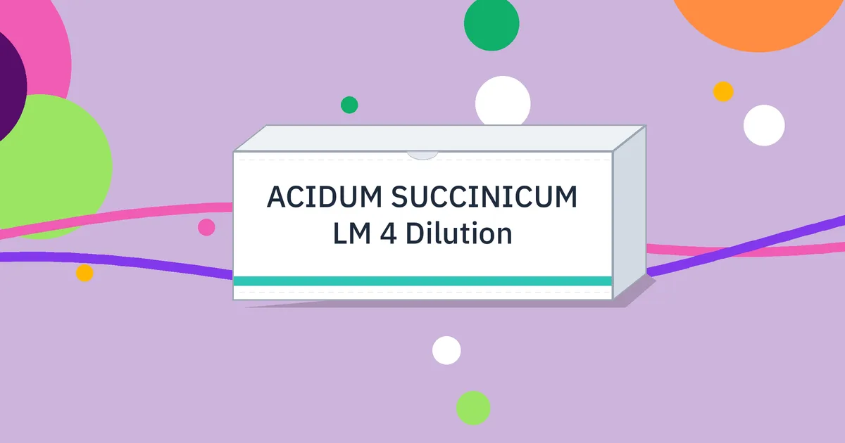 Symbolbild: Packung mit der Aufschrift ACIDUM SUCCINICUM LM 4 Dilution (PZN 13283666) – Verfügbarkeit und Bezug in Apotheken in Frankfurt am Main