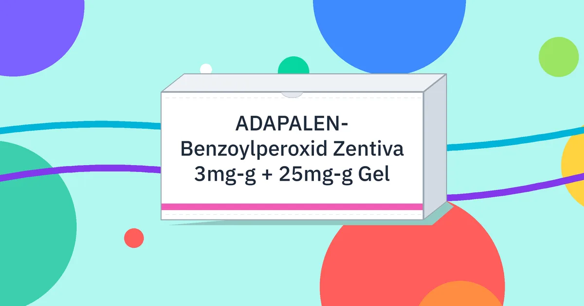 Symbolbild: Packung mit der Aufschrift ADAPALEN-Benzoylperoxid Zentiva 3mg-g + 25mg-g Gel (PZN 19881960) – Verfügbarkeit und Bezug in Apotheken in Frankfurt am Main