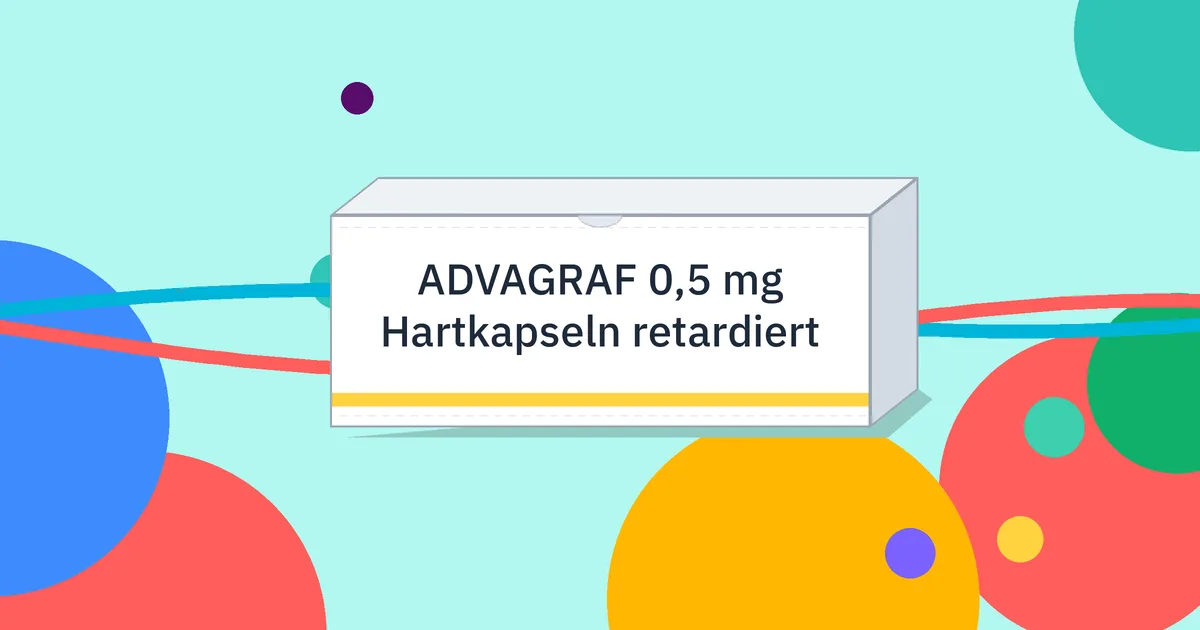 Symbolbild: Packung mit der Aufschrift ADVAGRAF 0,5 mg Hartkapseln retardiert (PZN 16776174) – Verfügbarkeit und Bezug in Apotheken in Frankfurt am Main