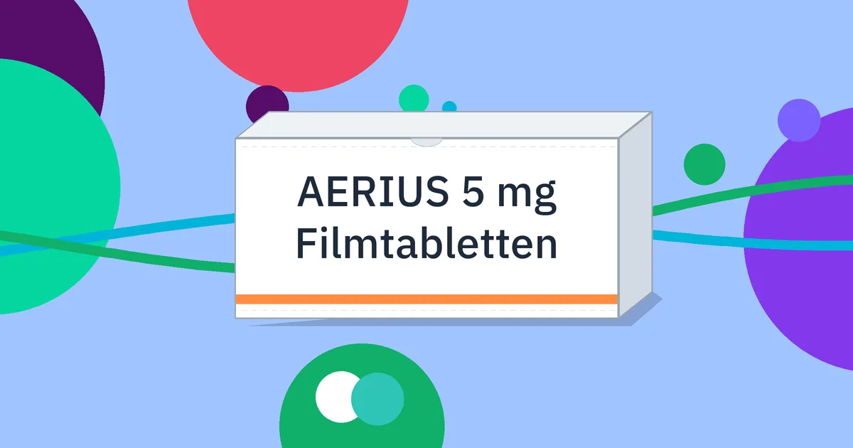 Symbolbild: Packung mit der Aufschrift AERIUS 5 mg Filmtabletten (PZN 03812744) – Verfügbarkeit und Bezug in Apotheken in Frankfurt am Main