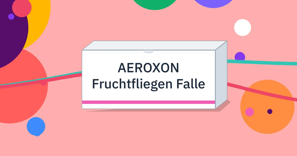 Symbolbild: Packung mit der Aufschrift AEROXON Fruchtfliegen Falle (PZN 14217571) – Verfügbarkeit und Bezug in Apotheken in Frankfurt am Main