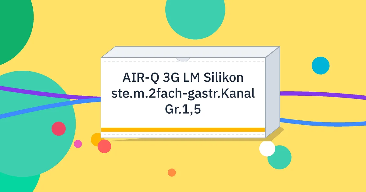 Symbolbild: Packung mit der Aufschrift AIR-Q 3G LM Silikon ste.m.2fach-gastr.Kanal Gr.1,5 (PZN 19118945) – Verfügbarkeit und Bezug in Apotheken in Frankfurt am Main