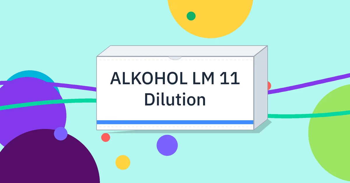 Symbolbild: Packung mit der Aufschrift ALKOHOL LM 11 Dilution (PZN 13311078) – Verfügbarkeit und Bezug in Apotheken in Frankfurt am Main