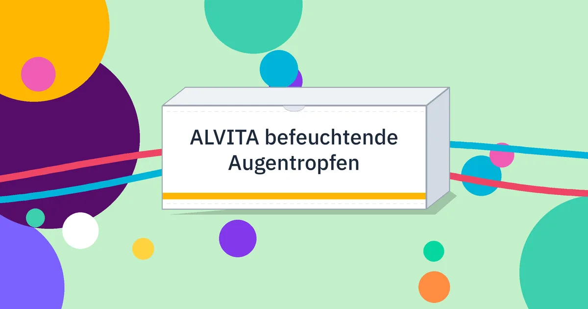 Symbolbild: Packung mit der Aufschrift ALVITA befeuchtende Augentropfen (PZN 18456344) – Verfügbarkeit und Bezug in Apotheken in Frankfurt am Main
