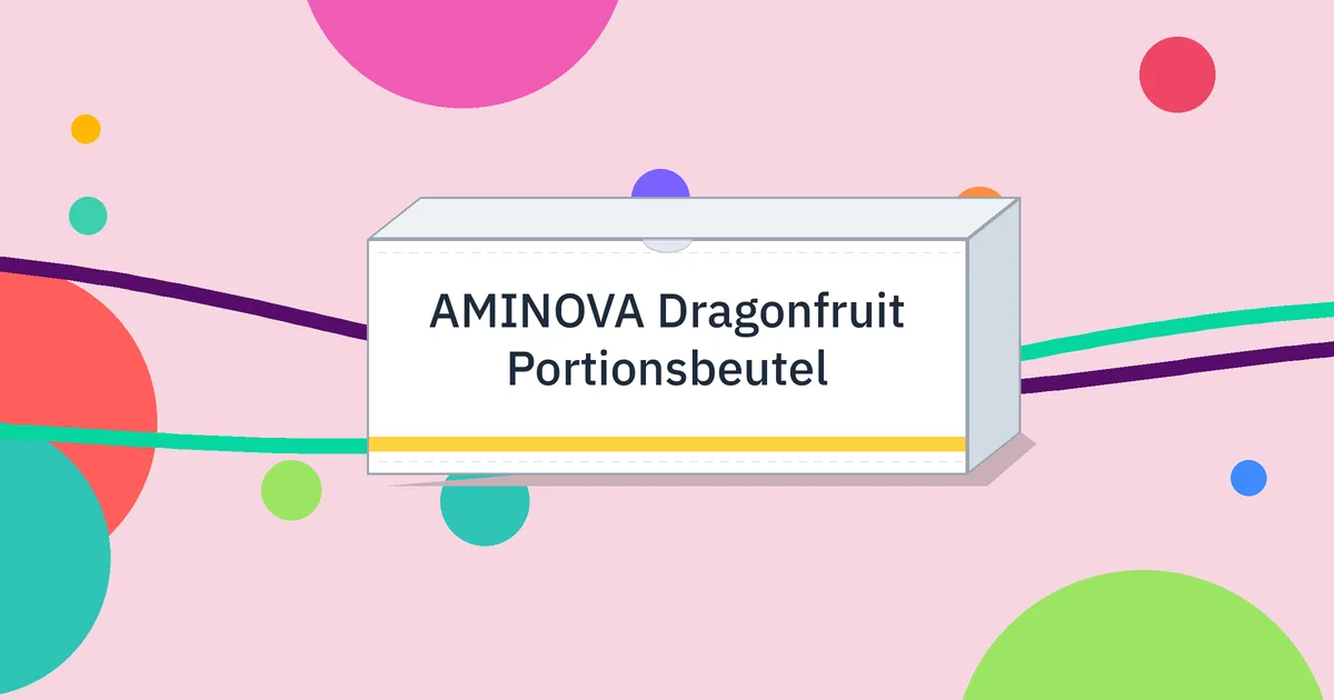 Symbolbild: Packung mit der Aufschrift AMINOVA Dragonfruit Portionsbeutel (PZN 11157727) – Verfügbarkeit und Bezug in Apotheken in Frankfurt am Main