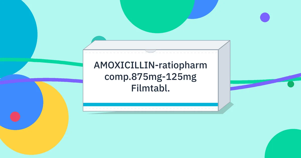 Symbolbild: Packung mit der Aufschrift AMOXICILLIN-ratiopharm comp.875mg-125mg Filmtabl. (PZN 01827138) – Verfügbarkeit und Bezug in Apotheken in Frankfurt am Main