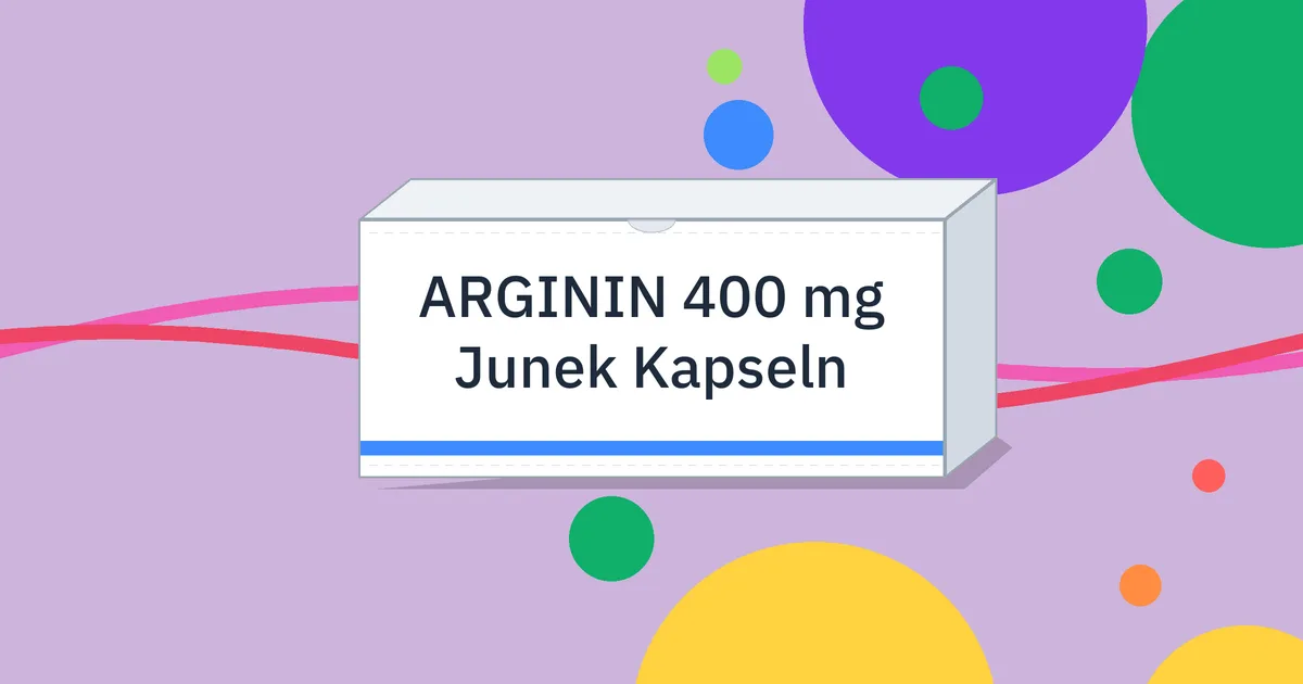 Symbolbild: Packung mit der Aufschrift ARGININ 400 mg Junek Kapseln (PZN 00132121) – Verfügbarkeit und Bezug in Apotheken in Frankfurt am Main