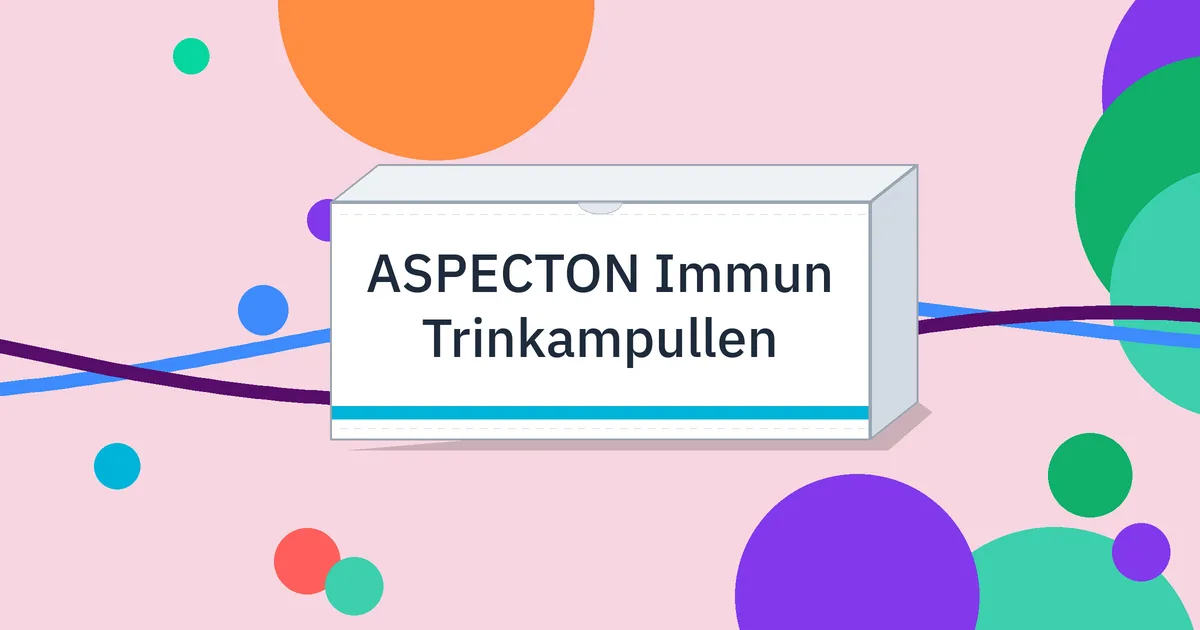 Symbolbild: Packung mit der Aufschrift ASPECTON Immun Trinkampullen (PZN 10113840) – Verfügbarkeit und Bezug in Apotheken in Frankfurt am Main