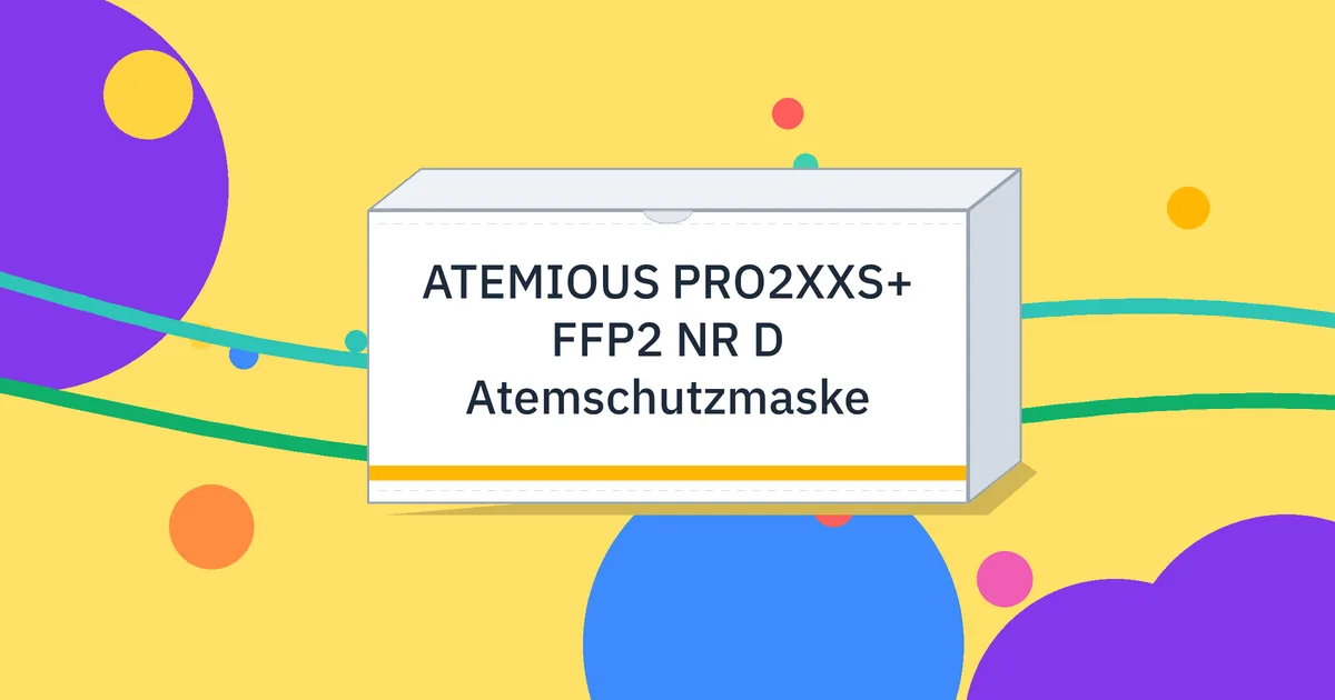 Symbolbild: Packung mit der Aufschrift ATEMIOUS PRO2XXS+ FFP2 NR D Atemschutzmaske (PZN 20604177) – Verfügbarkeit und Bezug in Apotheken in Frankfurt am Main