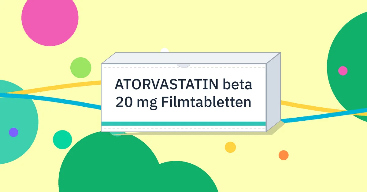 Symbolbild: Packung mit der Aufschrift ATORVASTATIN beta 20 mg Filmtabletten (PZN 17453869) – Verfügbarkeit und Bezug in Apotheken in Frankfurt am Main