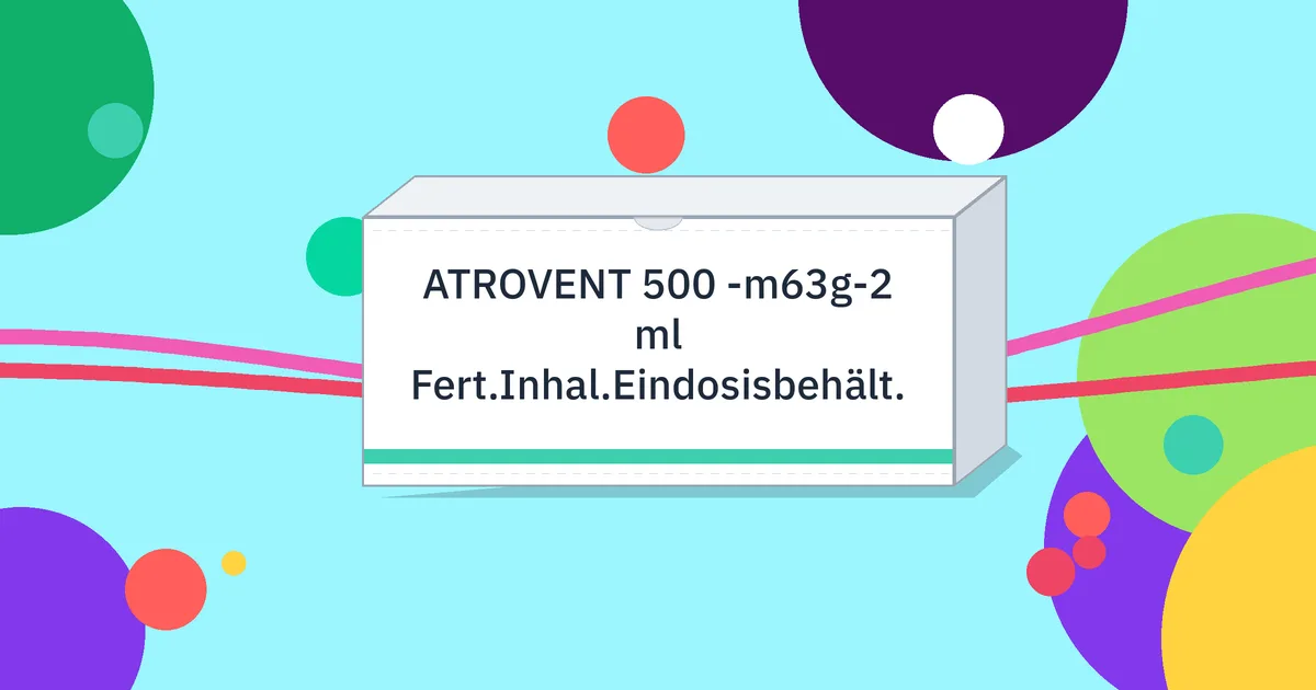 Symbolbild: Packung mit der Aufschrift ATROVENT 500 -m63g-2 ml Fert.Inhal.Eindosisbehält. (PZN 03913735) – Verfügbarkeit und Bezug in Apotheken in Frankfurt am Main