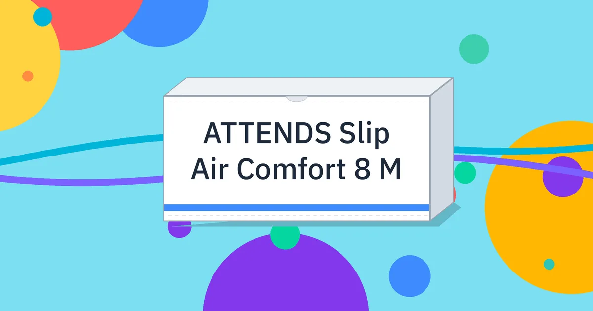 Symbolbild: Packung mit der Aufschrift ATTENDS Slip Air Comfort 8 M (PZN 19384842) – Verfügbarkeit und Bezug in Apotheken in Frankfurt am Main