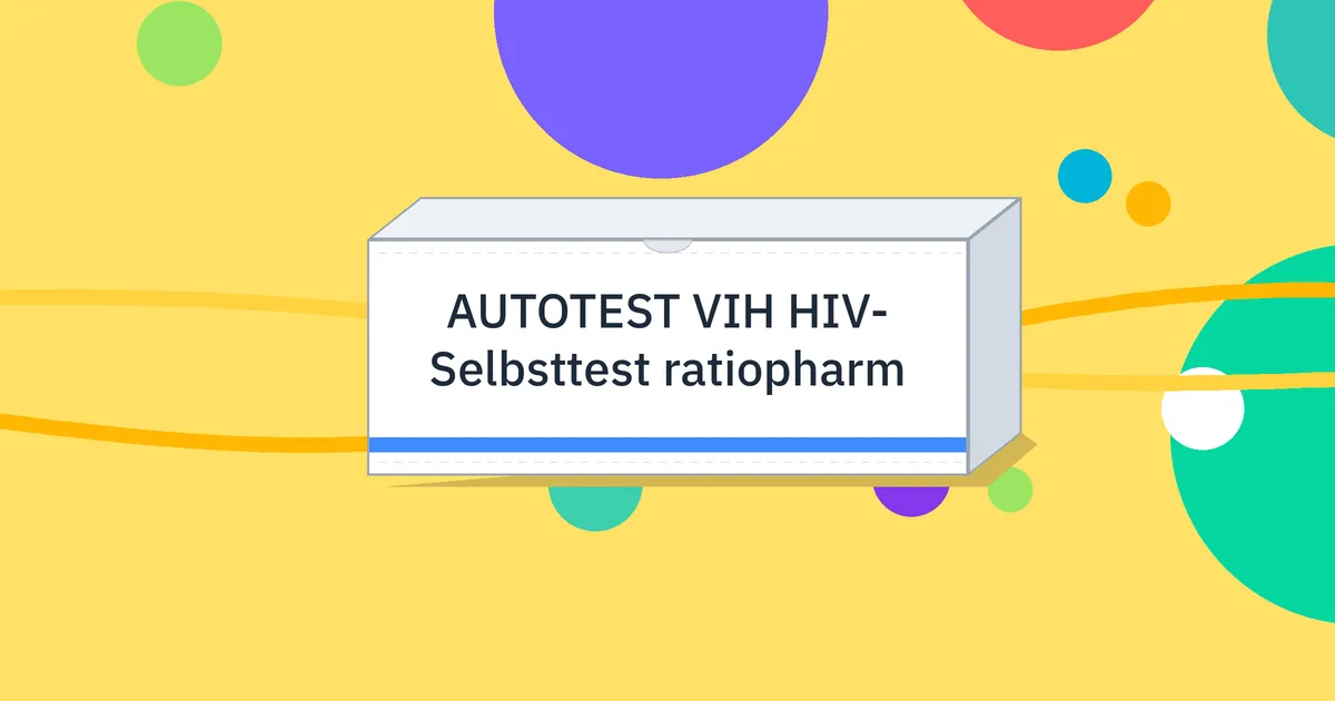 Symbolbild: Packung mit der Aufschrift AUTOTEST VIH HIV-Selbsttest ratiopharm (PZN 13965199) – Verfügbarkeit und Bezug in Apotheken in Frankfurt am Main
