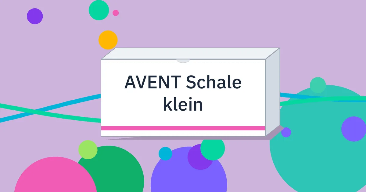 Symbolbild: Packung mit der Aufschrift AVENT Schale klein (PZN 06106171) – Verfügbarkeit und Bezug in Apotheken in Frankfurt am Main