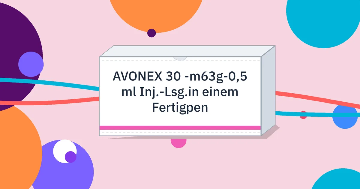 Symbolbild: Packung mit der Aufschrift AVONEX 30 -m63g-0,5 ml Inj.-Lsg.in einem Fertigpen (PZN 11027309) – Verfügbarkeit und Bezug in Apotheken in Frankfurt am Main