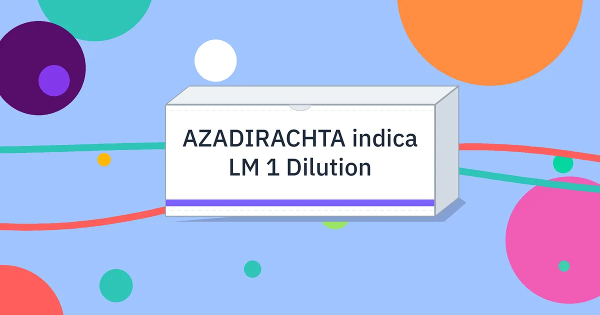 Symbolbild: Packung mit der Aufschrift AZADIRACHTA indica LM 1 Dilution (PZN 13374558) – Verfügbarkeit und Bezug in Apotheken in Frankfurt am Main