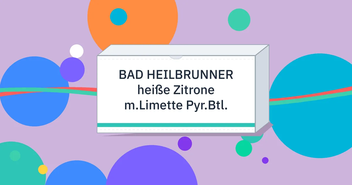 Symbolbild: Packung mit der Aufschrift BAD HEILBRUNNER heiße Zitrone m.Limette Pyr.Btl. (PZN 10738942) – Verfügbarkeit und Bezug in Apotheken in Frankfurt am Main
