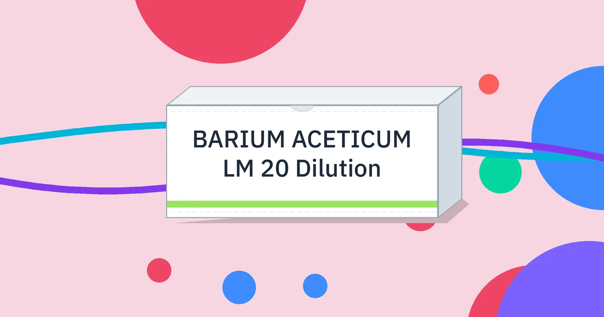 Symbolbild: Packung mit der Aufschrift BARIUM ACETICUM LM 20 Dilution (PZN 12788619) – Verfügbarkeit und Bezug in Apotheken in Frankfurt am Main