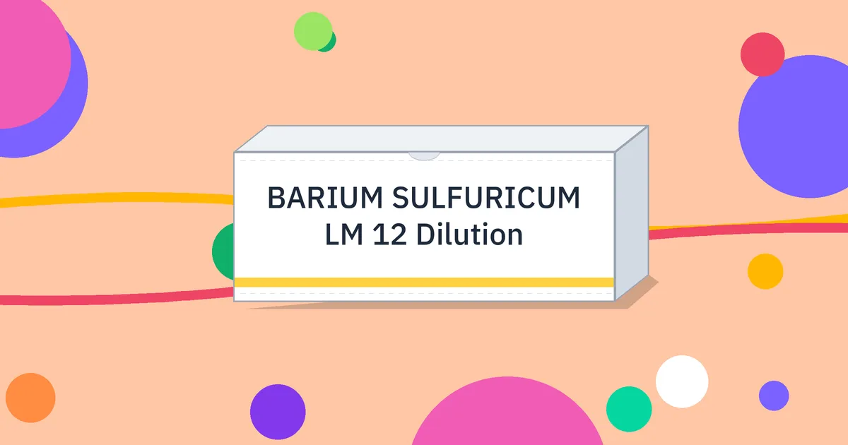 Symbolbild: Packung mit der Aufschrift BARIUM SULFURICUM LM 12 Dilution (PZN 13380211) – Verfügbarkeit und Bezug in Apotheken in Frankfurt am Main