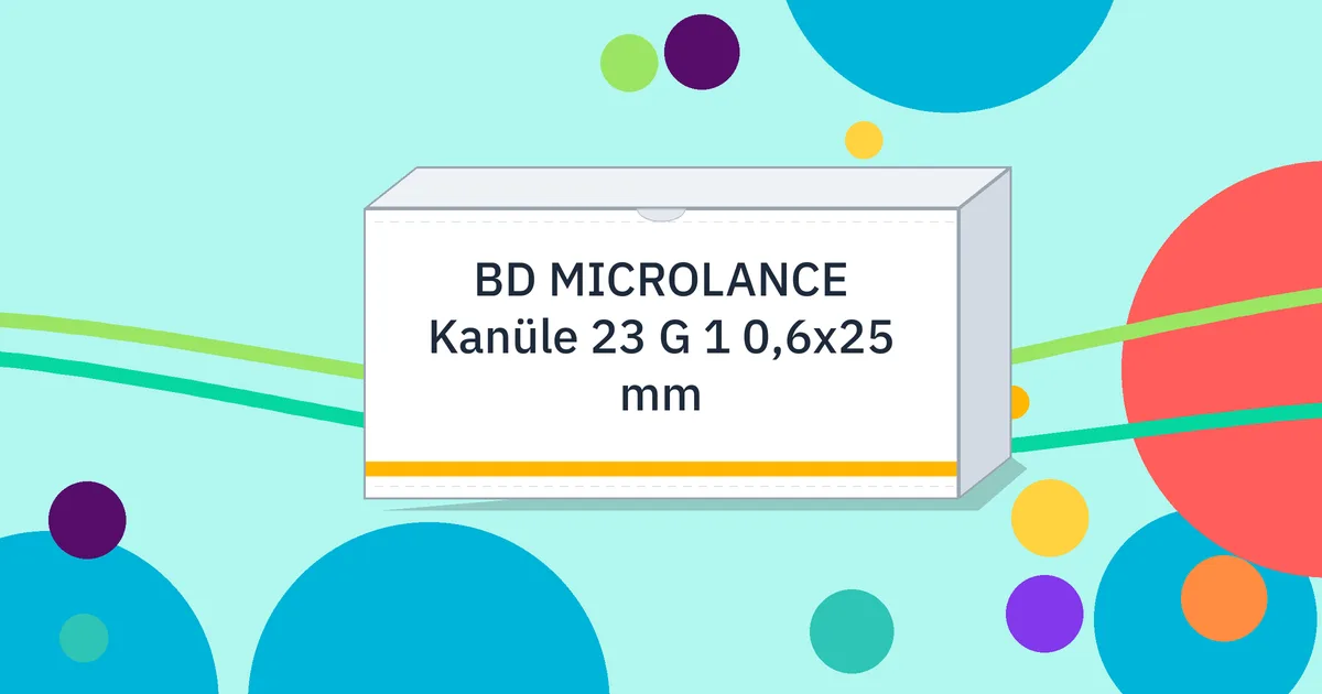 Symbolbild: Packung mit der Aufschrift BD MICROLANCE Kanüle 23 G 1 0,6x25 mm (PZN 03086976) – Verfügbarkeit und Bezug in Apotheken in Frankfurt am Main