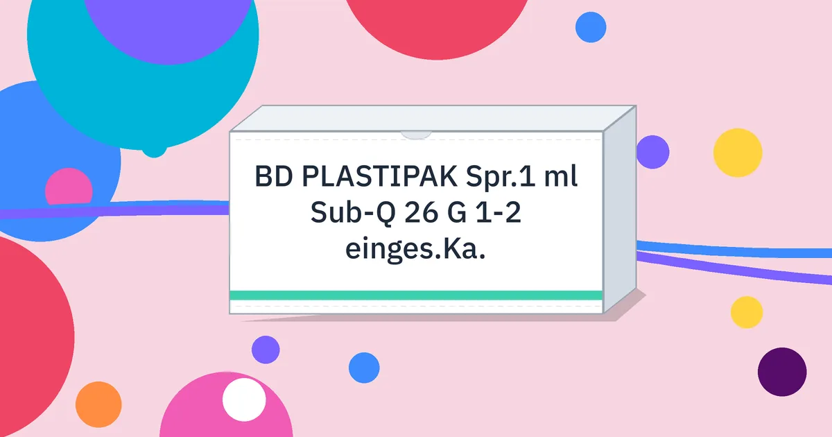 Symbolbild: Packung mit der Aufschrift BD PLASTIPAK Spr.1 ml Sub-Q 26 G 1-2 einges.Ka. (PZN 07664163) – Verfügbarkeit und Bezug in Apotheken in Frankfurt am Main