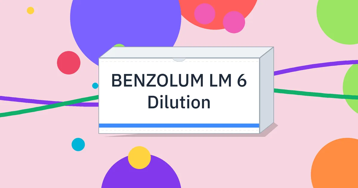 Symbolbild: Packung mit der Aufschrift BENZOLUM LM 6 Dilution (PZN 12792383) – Verfügbarkeit und Bezug in Apotheken in Frankfurt am Main