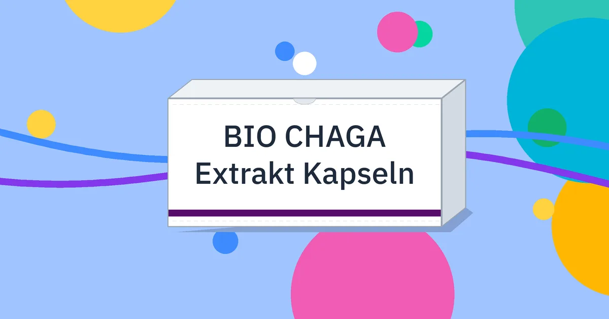 Symbolbild: Packung mit der Aufschrift BIO CHAGA Extrakt Kapseln (PZN 17626821) – Verfügbarkeit und Bezug in Apotheken in Frankfurt am Main